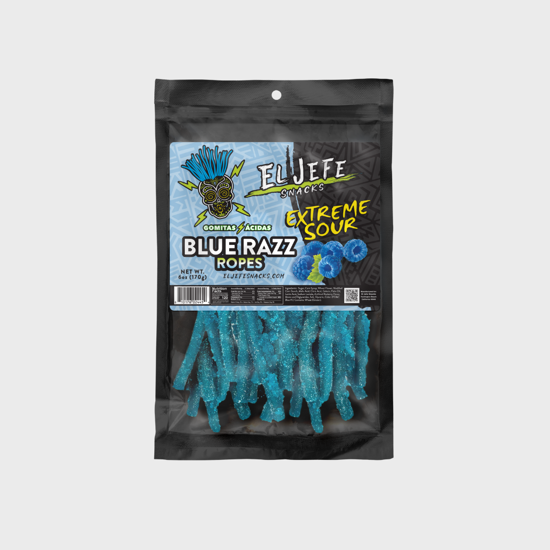 Extreme Sour Blue Razz Ropes – El Jefe Snacks
